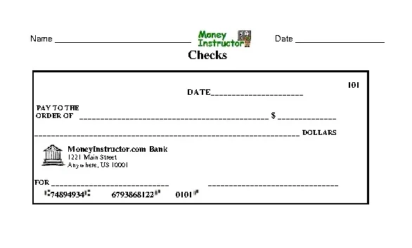 Customizable Blank Check Template PDF Form